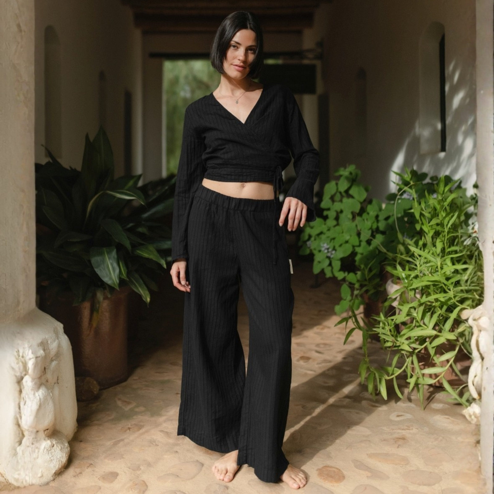 NORDLICHT Musselin Shorts Leja braun aus Bio-Baumwolle